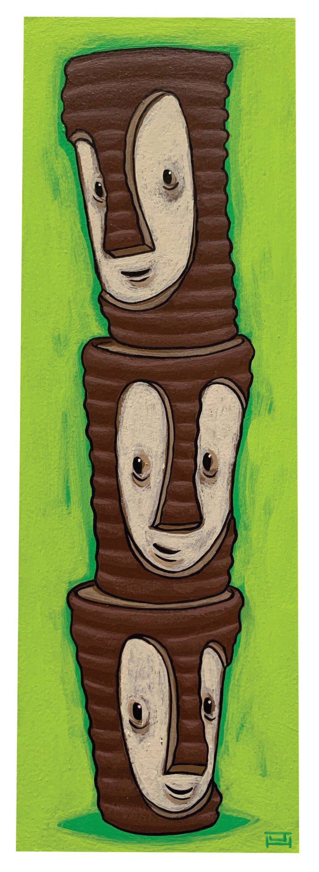 Stack-o-bobs tiki Bob Archival Giclee Print - Etsy