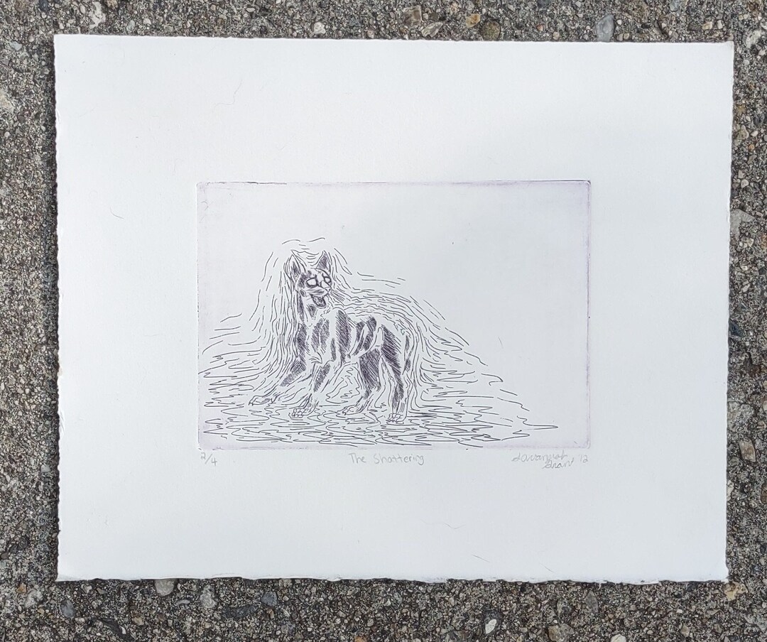 Original Etching Print Spooky Cat Intaglio Printmaking Varied Edition ...