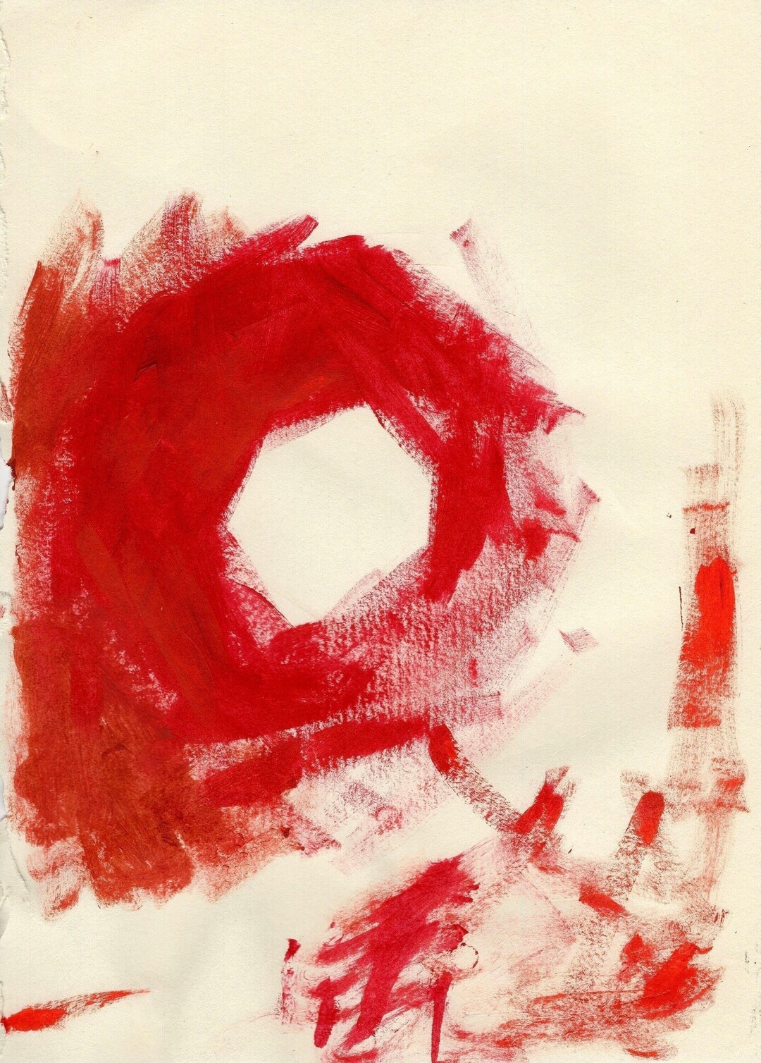 Red Abstract Acrylic Painting Horror Art Print 8x12 - Etsy