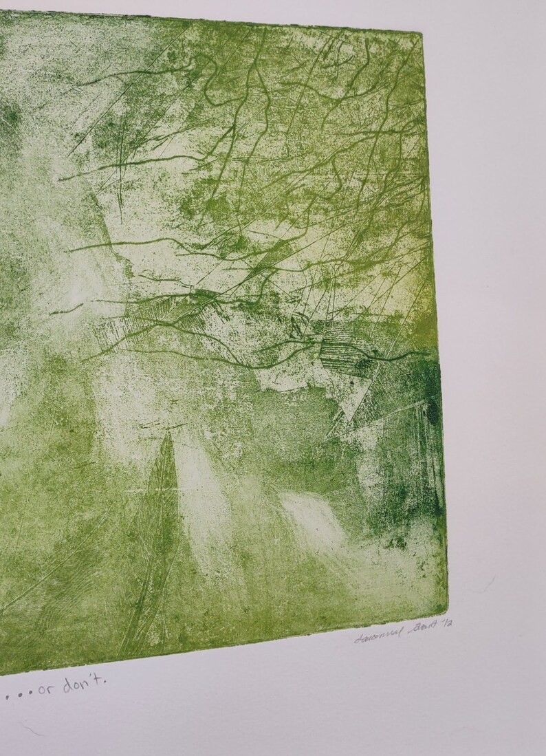 Original Etching Zinc Plate Intaglio Print Printmaking Bobcat Abstract ...