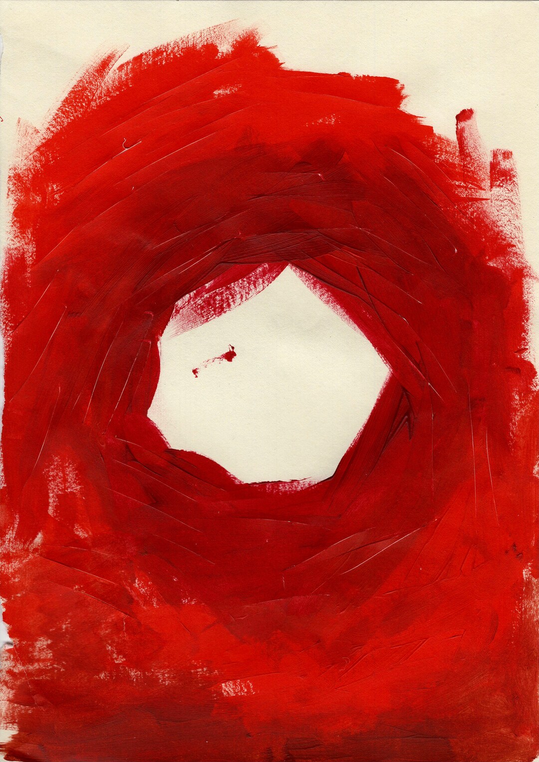 Acrylic Abstract Painting Red Circle Horror Art Print 6x9 - Etsy