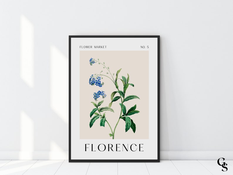 Florence Flower Market Print, Aesthetic Room Decor, Vintage Flower ...