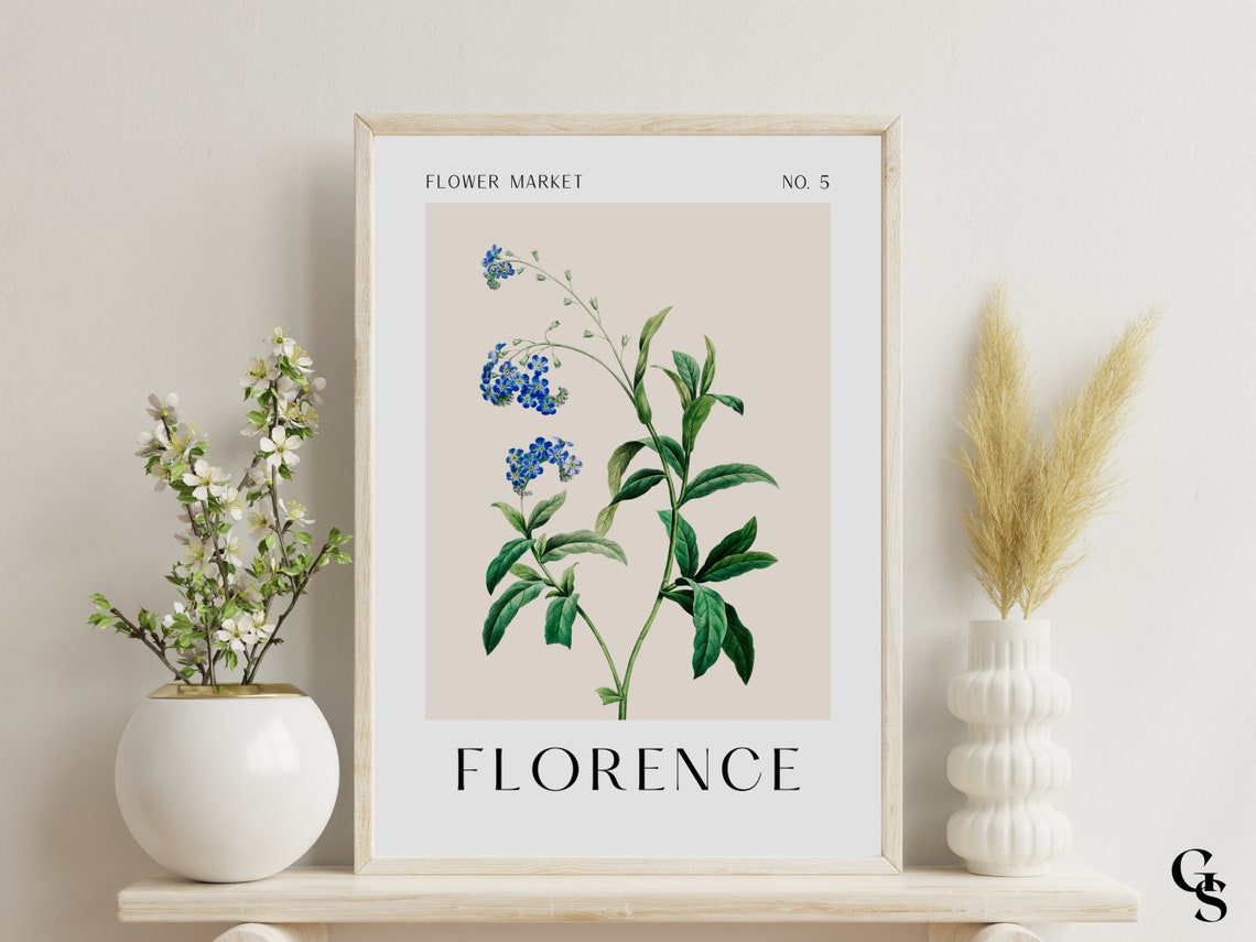 Florence Flower Market Print, Aesthetic Room Decor, Vintage Flower ...