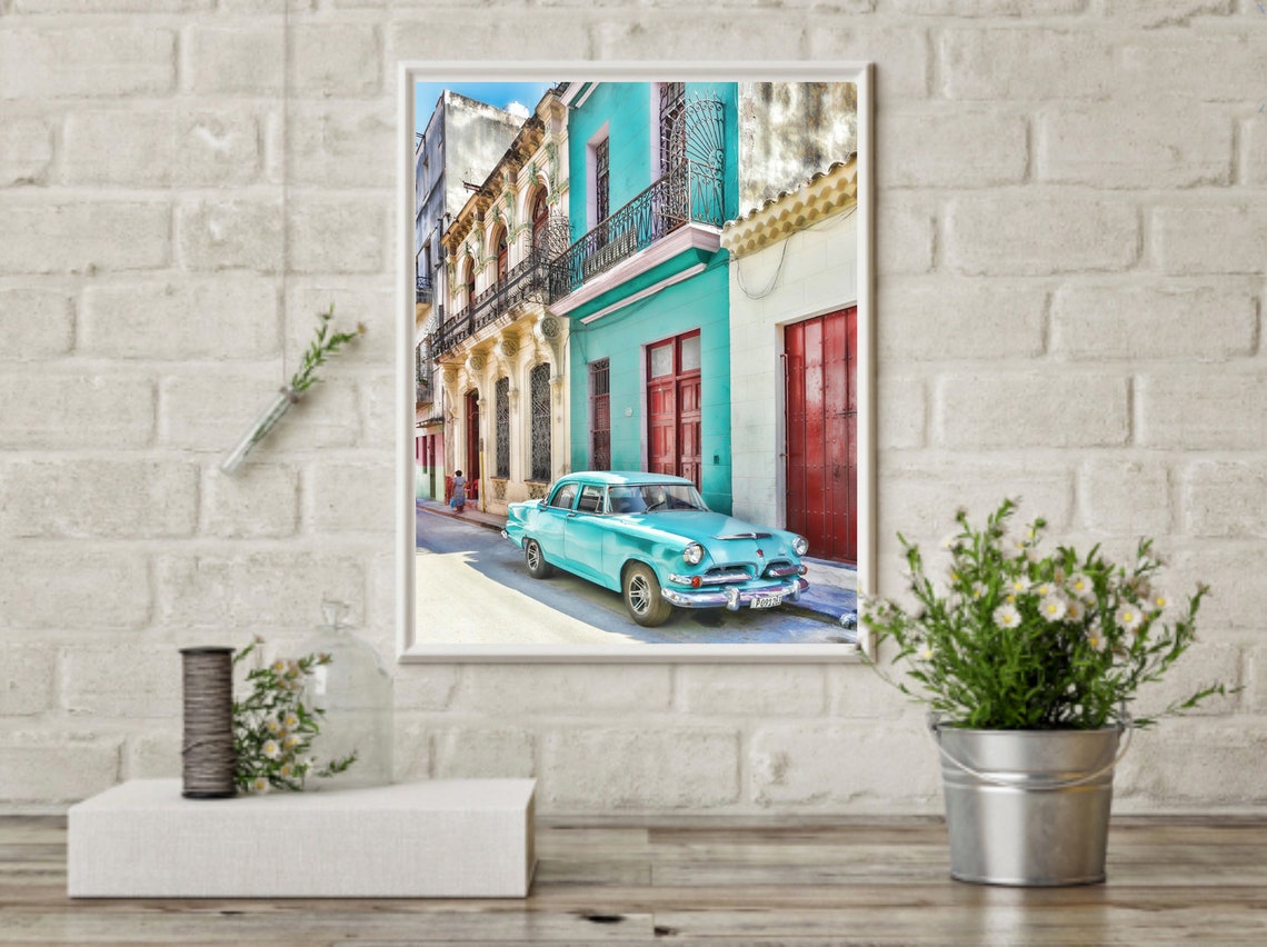 Havana Style, Classic Car Photo, Cuba Art Print, Canvas, Cuban Decor ...
