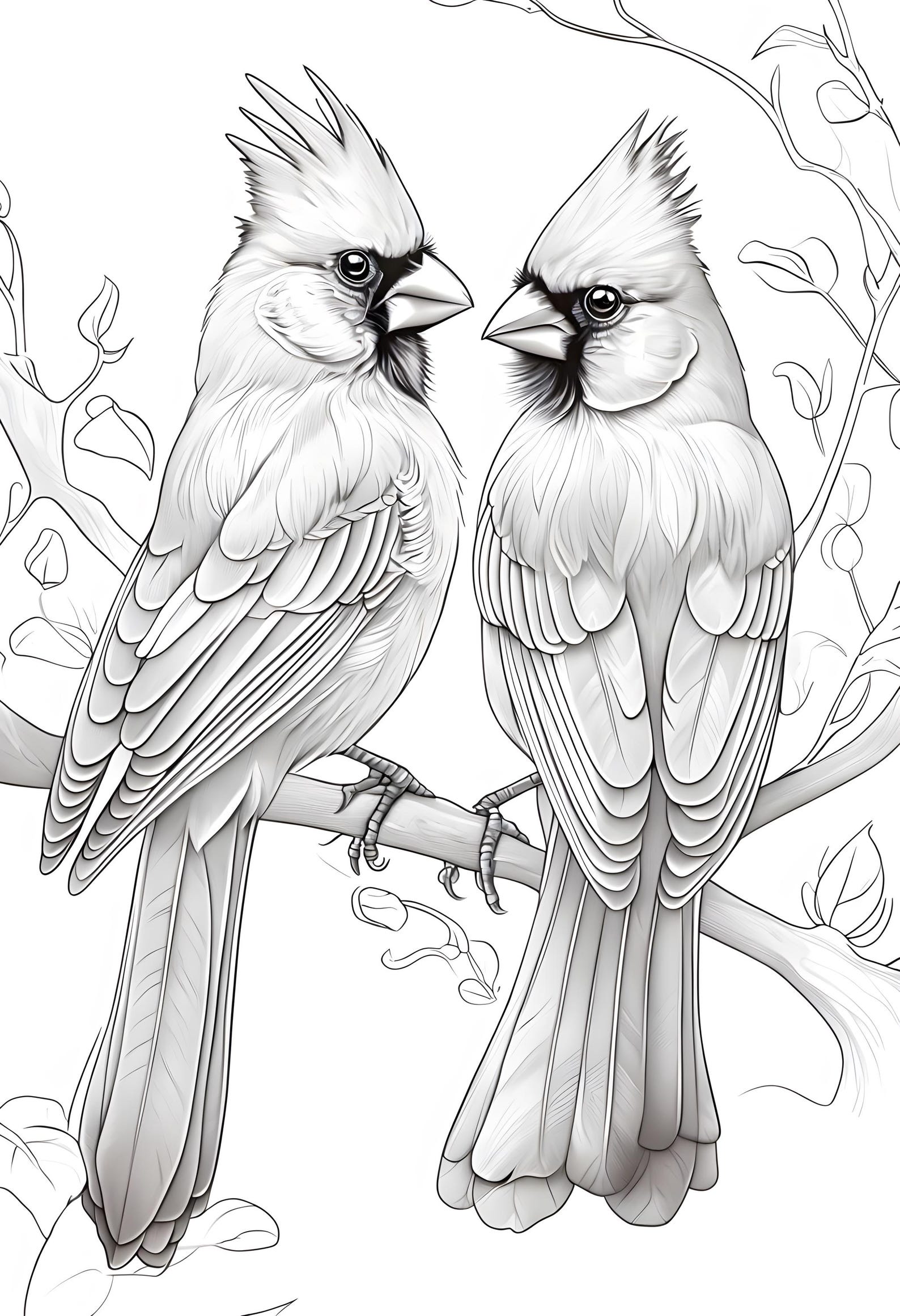 Adult Coloring Pages, Bird Coloring Book, Elegant Birds, Meditative ...