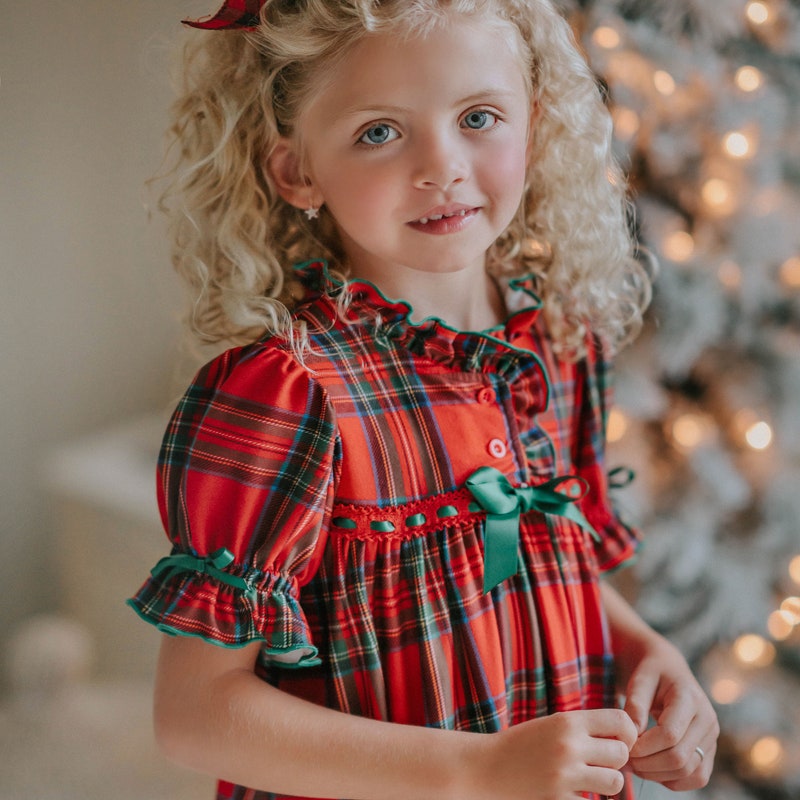 Girls Red Green Plaid Dress - Etsy