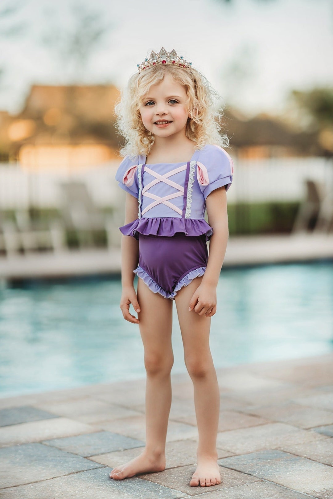 Rapunzel Bathing Suitdisney Princesscharacter Swimweargirls Etsy