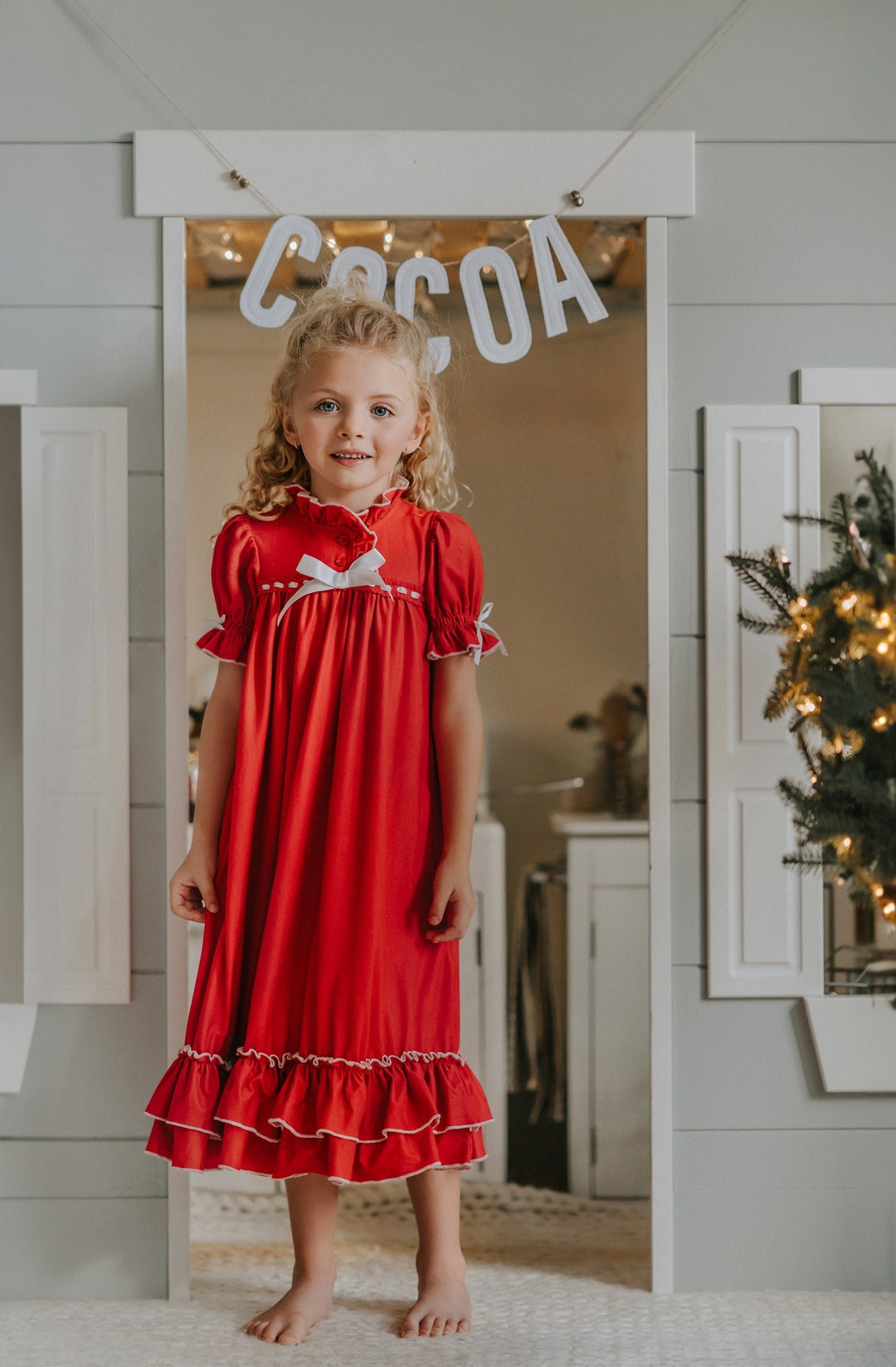 Red Christmas, Clara Nutcracker Nightgown,short Sleeve,nutcracker ...