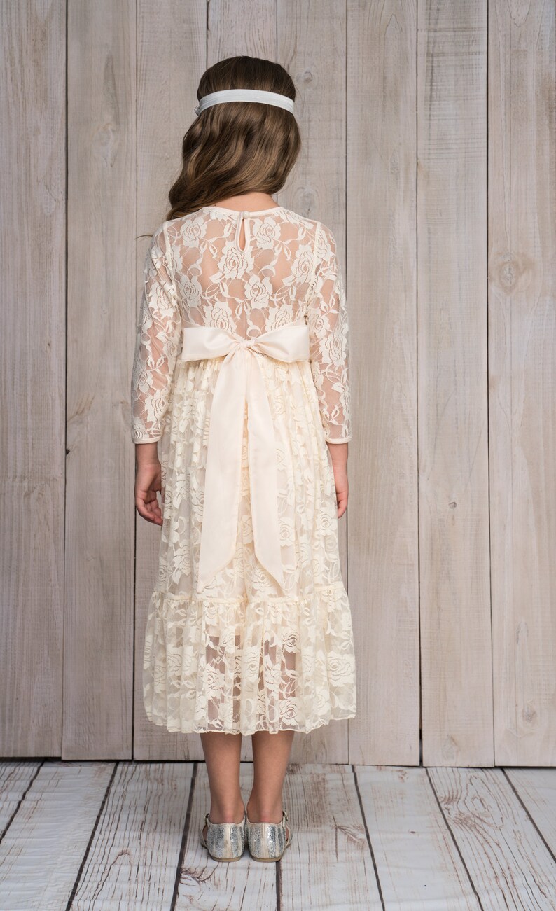 Ivory Flower Girl Dressfloor Lengthflower Girlsivory Etsy