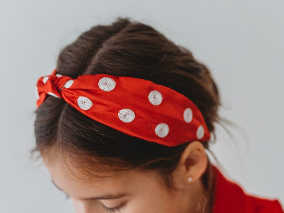Minnie Mouse Headband,red White Polka Dot Hair Band,disney Cosplay ...