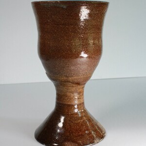 Artisanal Glazed Clay Brown Vase Hand Thrown Vintage 1980s Signed ...