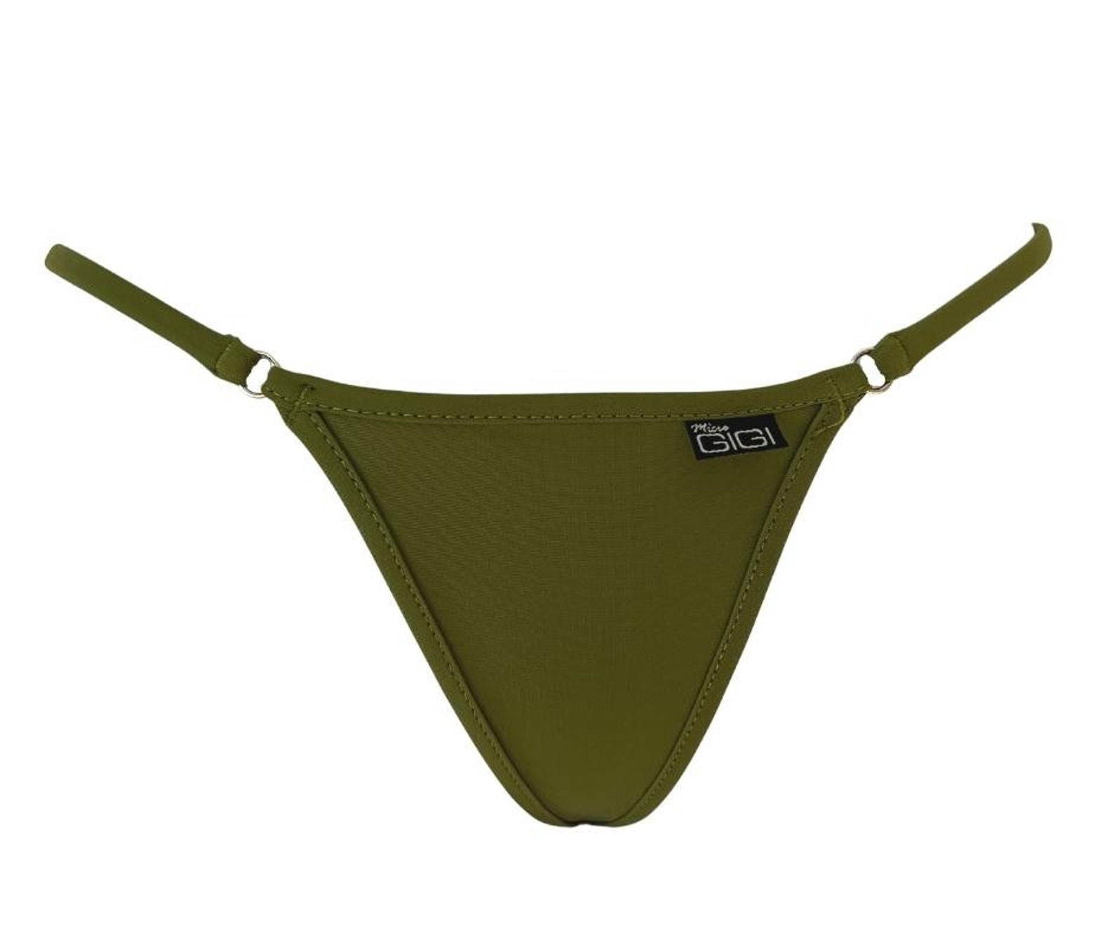 Agave Micro Bikini Bottom, G-string String Swimwear, Olive Extreme ...