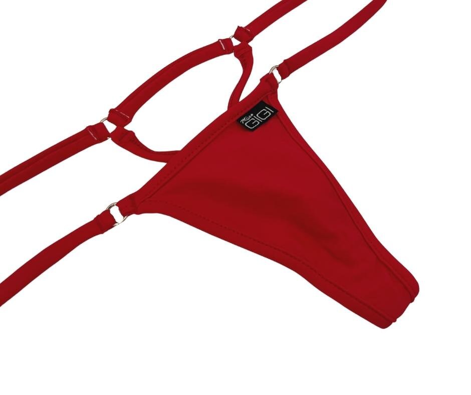 Candy Apple Red Micro Bikini Bottom, G-string String Swimwear, Red ...
