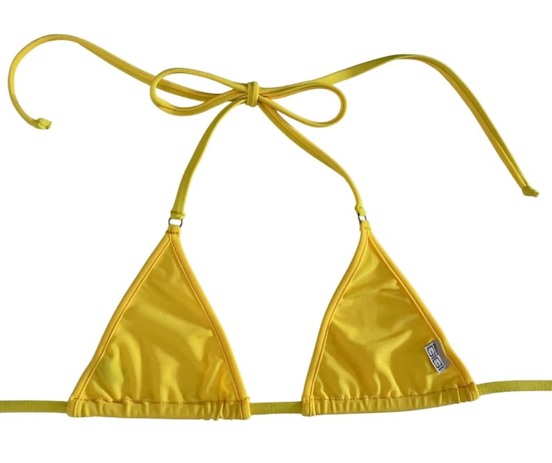 Mango Tango Yellow Micro Bikini Top Sexy String Swimwear Yellow