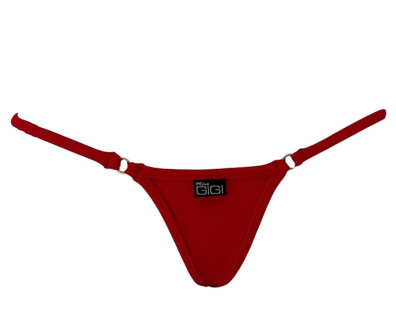 Candy Apple Red Micro Bikini Bottom, G-string String Swimwear, Red ...