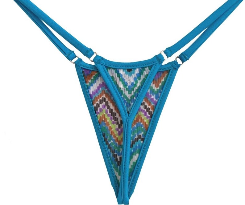 Semi Sheer Micro Thong Bikini String Bottom Swimwear, Sheer When Wet ...