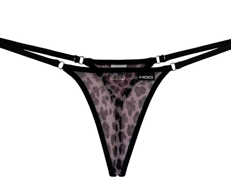 Sheer Leopard Print Micro Thong Bikini String Bottom Swimwear - Etsy