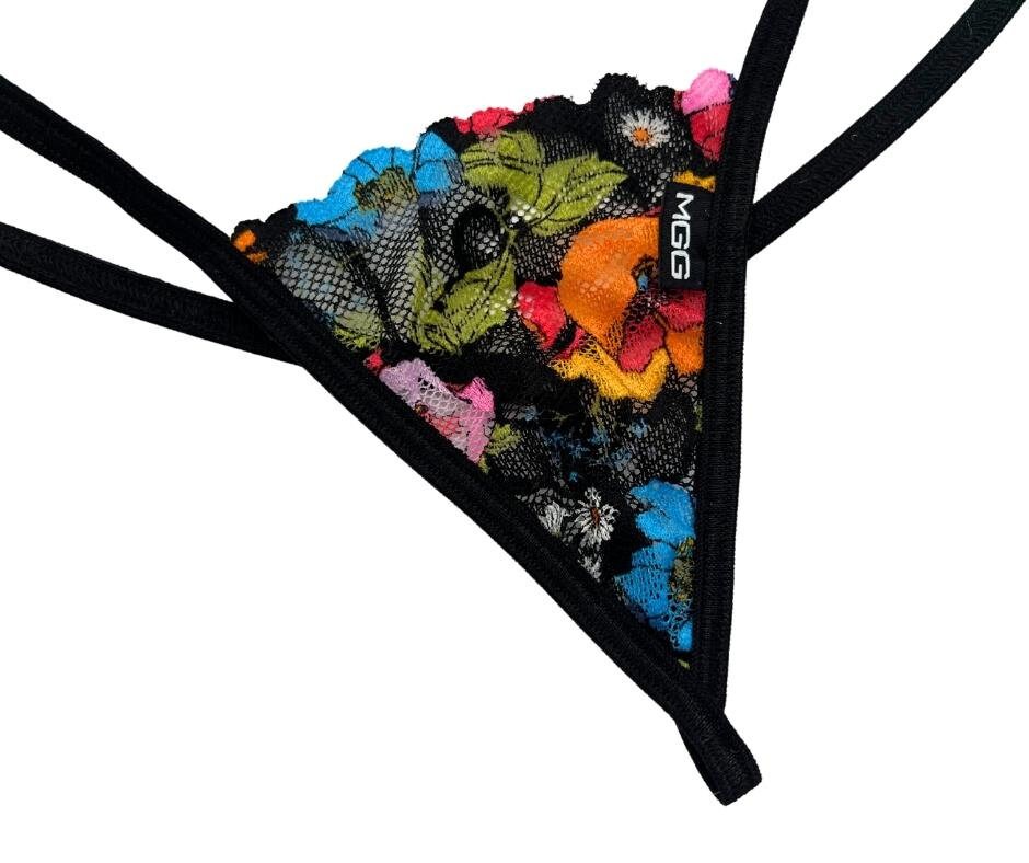 Low Rise Lace G-string, Wildflower Print Lace, Sexy Floral Lace G ...