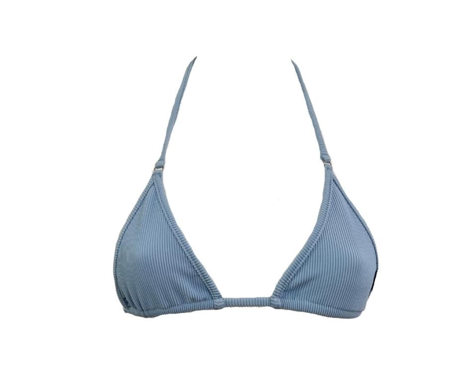 Powder Blue Micro Bikini Top Swimwear, Minimal Coverage Bikini, Cheeky ...