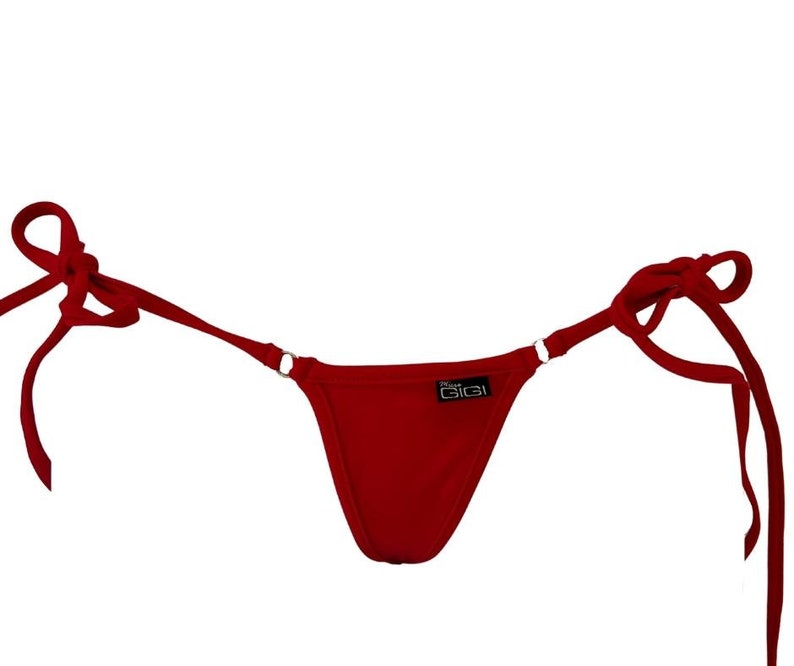 Candy Apple Red Micro Bikini Bottom, G-string String Swimwear, Red ...