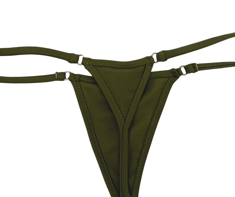 Agave Micro Bikini Bottom, G-string String Swimwear, Olive Extreme ...