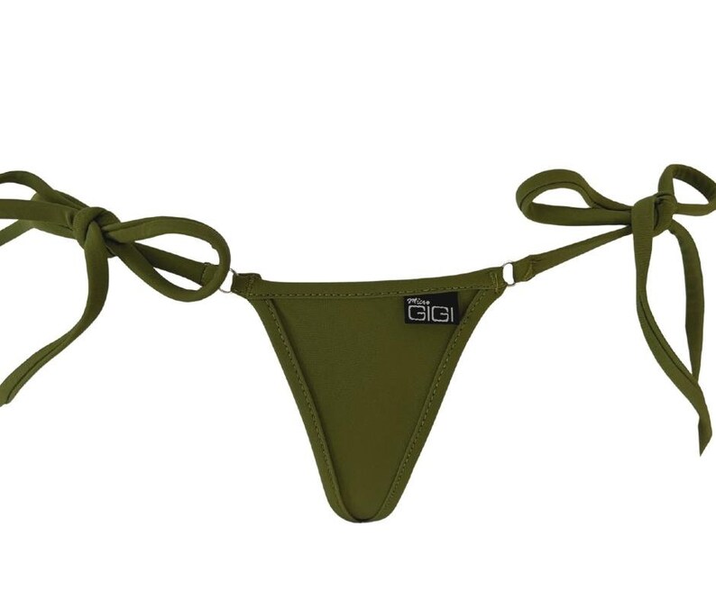 Agave Micro Bikini Bottom, G-string String Swimwear, Olive Extreme ...