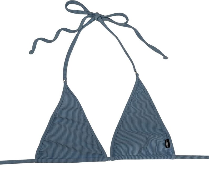 Powder Blue Micro Bikini Top Swimwear Minimal Coverage Bikini Cheeky