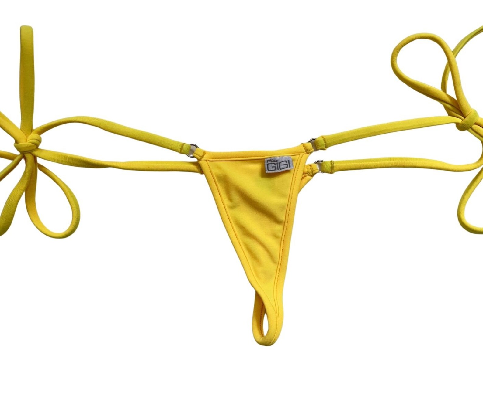 Mango Tango Yellow Tie Sides Micro Thong Bikini String | Etsy