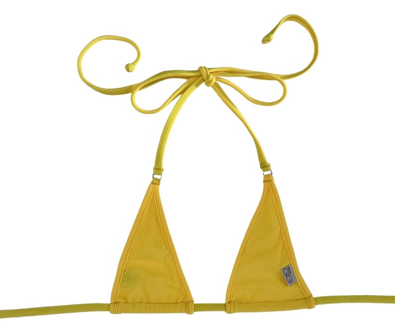 Mango Tango Yellow Micro Bikini Top, Sexy String Swimwear, Yellow ...