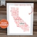 California Personalized Map Your Words Form Any US State - Etsy