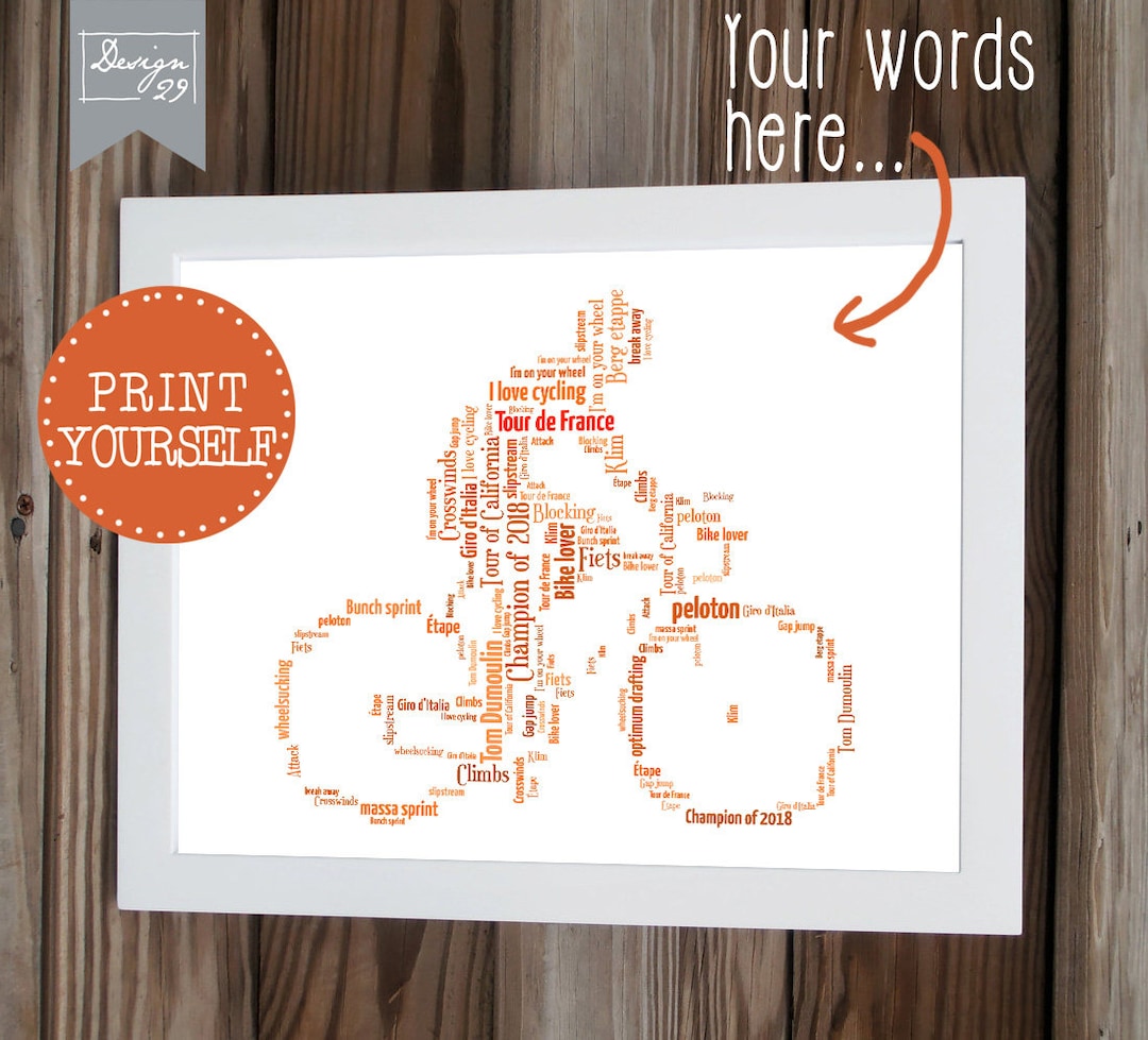 Bicycle Your Words Form a Bike Cycling Coach Trainer Appreciation Gift ...