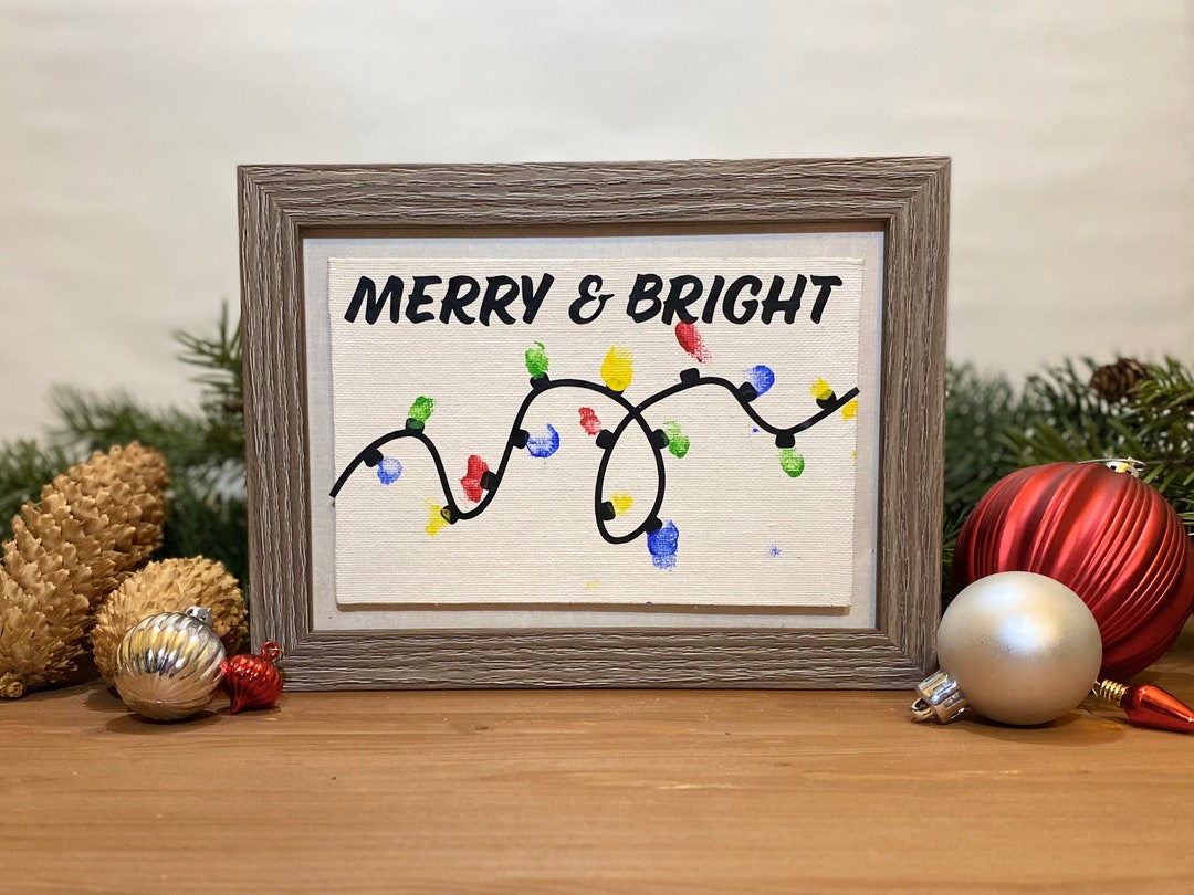 Fingerprint Christmas Light Baby Craft Kit Art Keepsake for Holiday ...