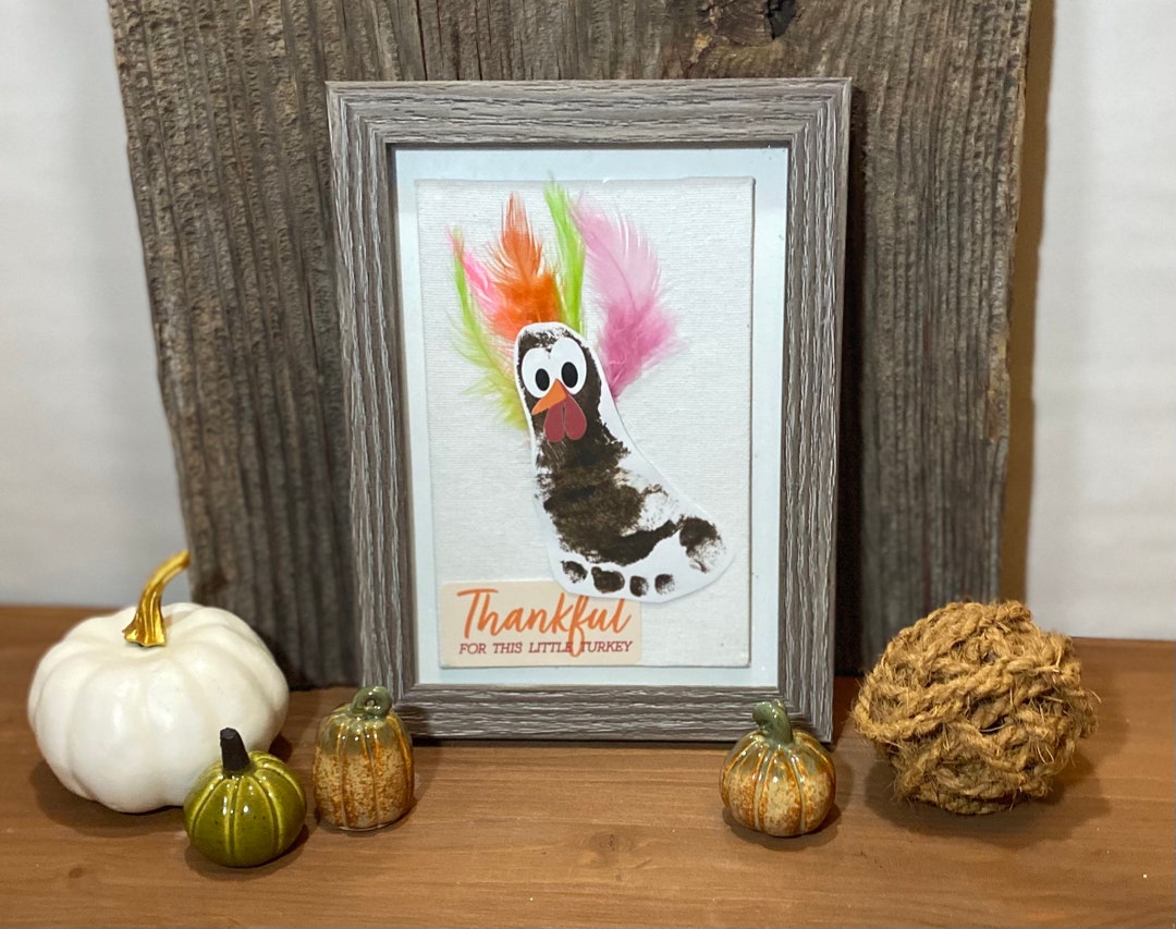 Thanksgiving Turkey Footprint Art Kit for Baby DIY Keepsake Art Kit for ...