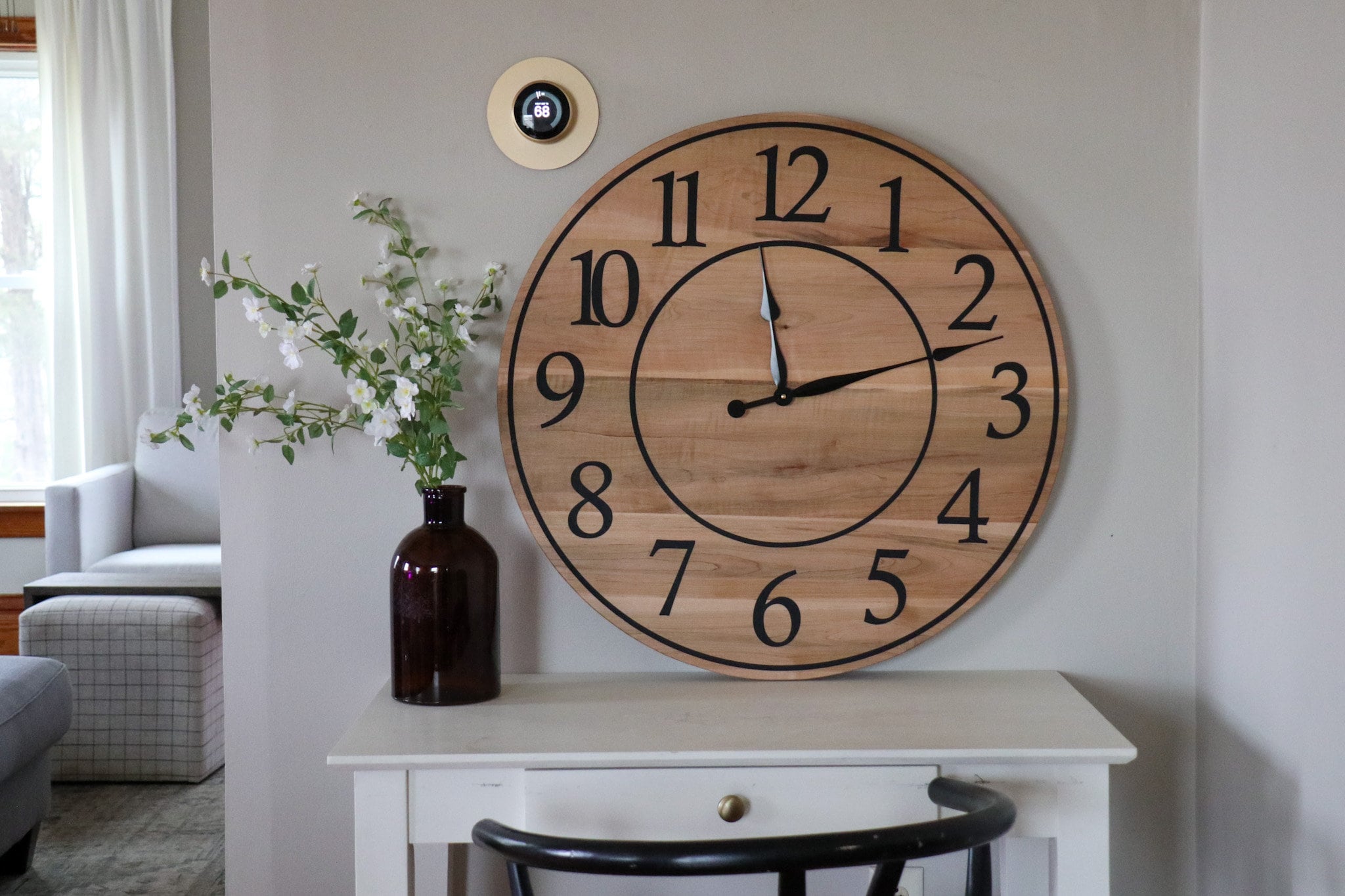 Soft Maple Clock 30 Wall Clock Wooden Clock | Etsy