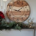 Hickory Wood Clock, Regular Numbers, Wooden Clock, Large Wall Clock ...