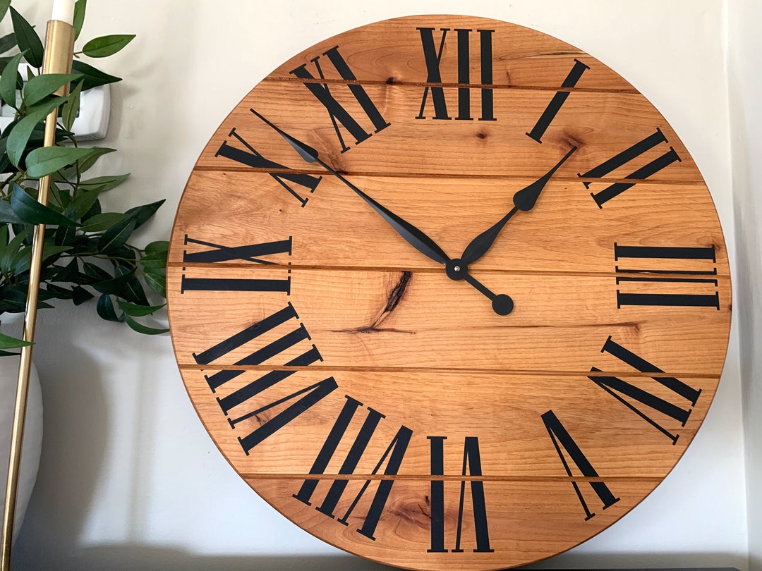 Large Alder Distressed Wall Clock Solid Wood Clock Painted - Etsy
