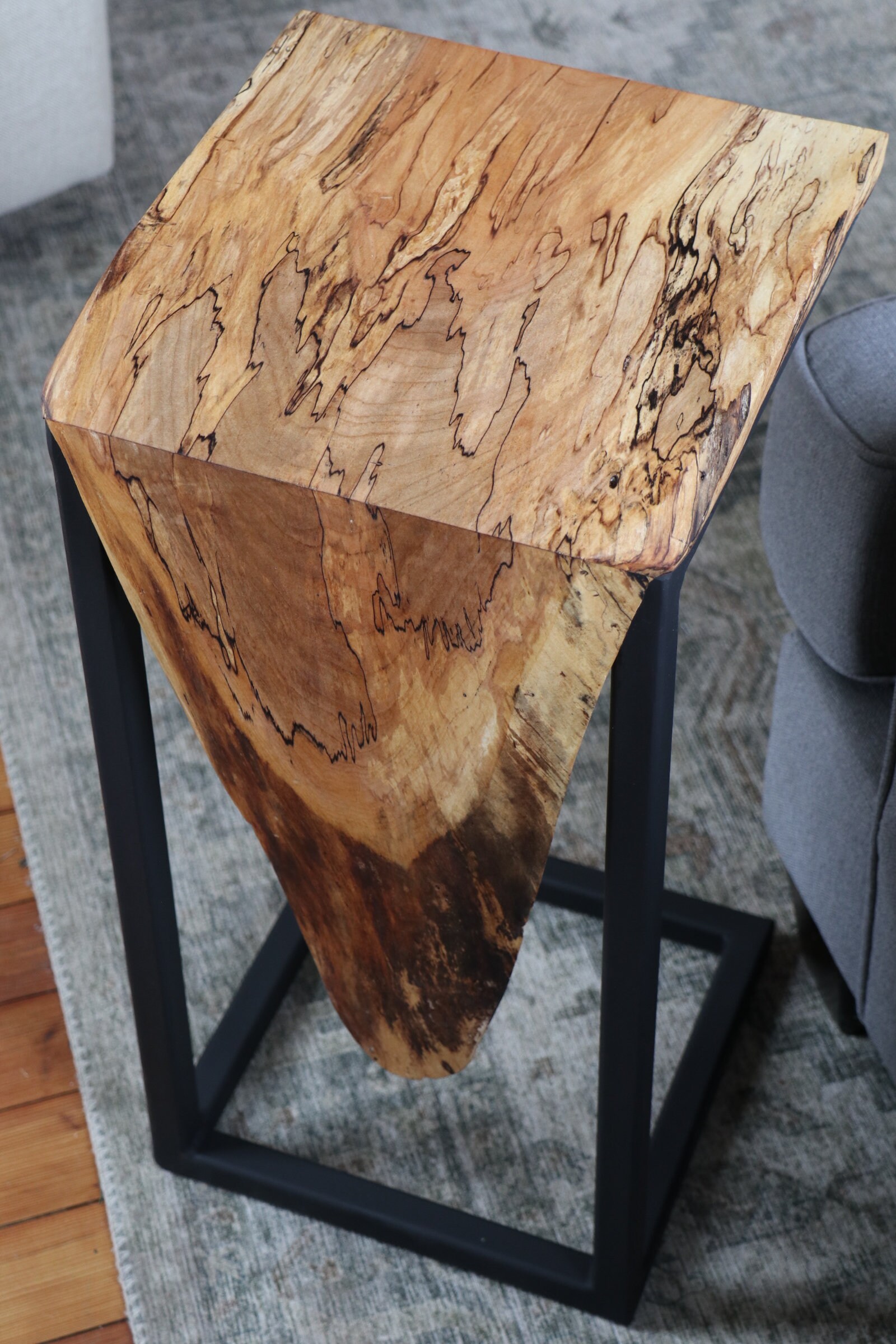 Walnut Waterfall C Table, Laptop Table, Side Table, Industrial Side ...