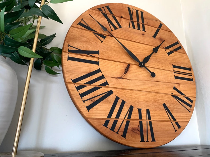 Large Alder Distressed Wall Clock Solid Wood Clock Painted - Etsy