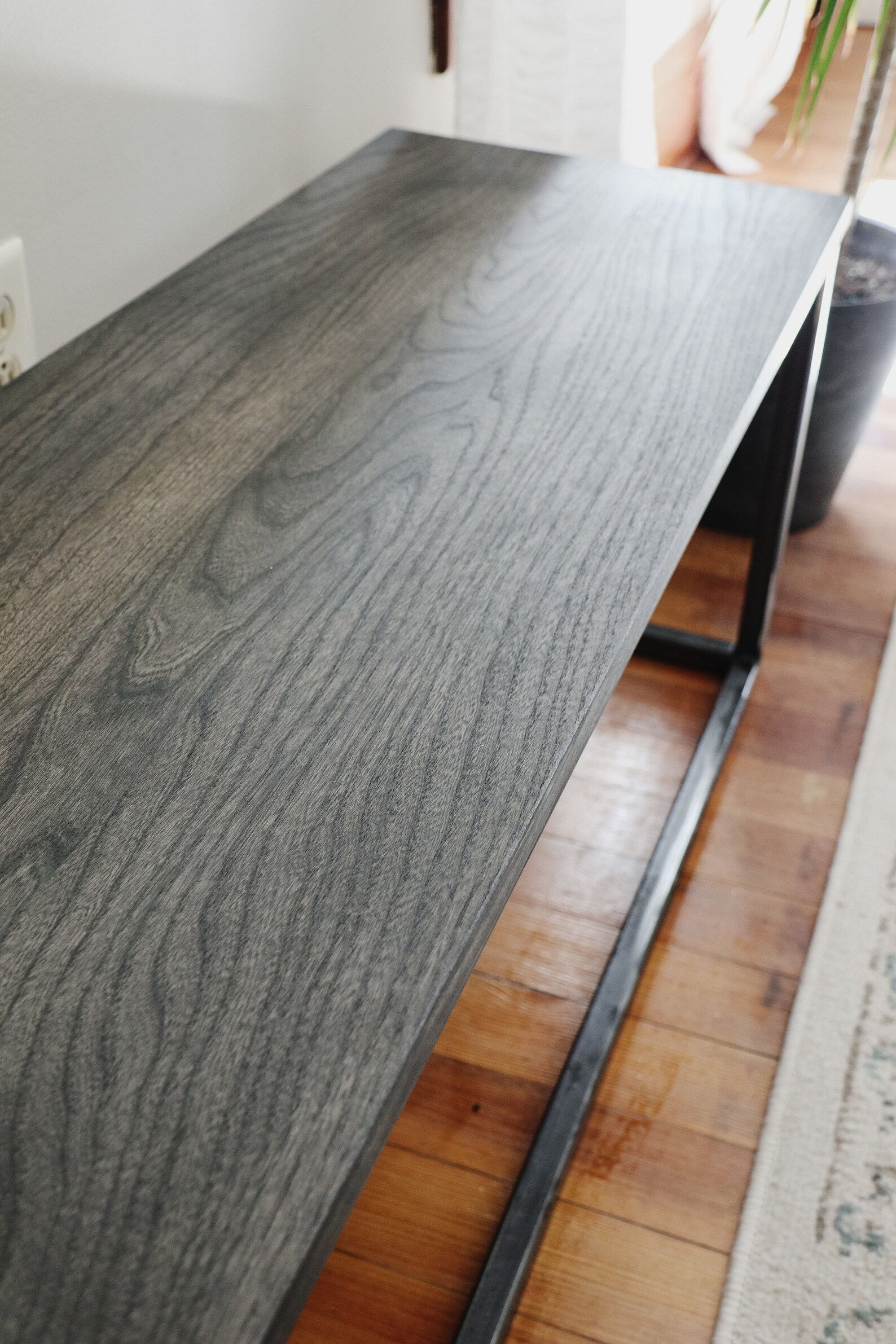 Modern Metal & Wood Bench, Industrial Bench, Living Room Bench - Etsy