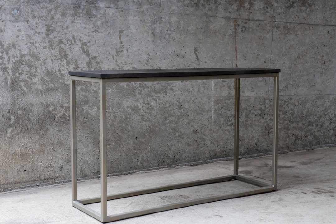 Modern Metal & Wood Entryway Console Table, Industrial Sofa Table ...