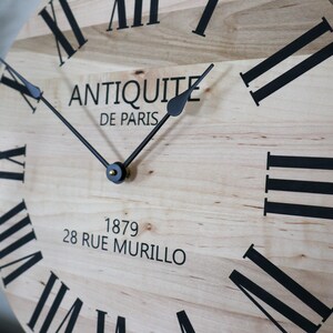 Large French Style Maple Wall Clock With Black Roman Numerals, Wooden ...