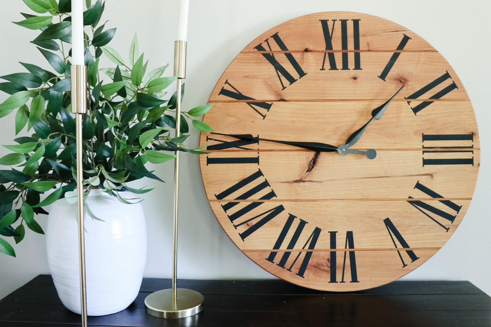 Alder Solid Wood Wall Clock 26 Clock Roman Numerals | Etsy