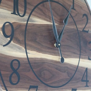 Live Edge Walnut Wall Clock, 26 Diameter, Walnut Clock, Large Wall ...