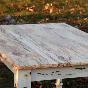 IN STOCK Spalted Maple Farmhouse Dining Table, White-distressed Paint ...