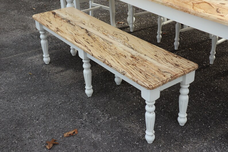 White and Spalted Maple Dining Table Set 1 Table 5 Chairs - Etsy