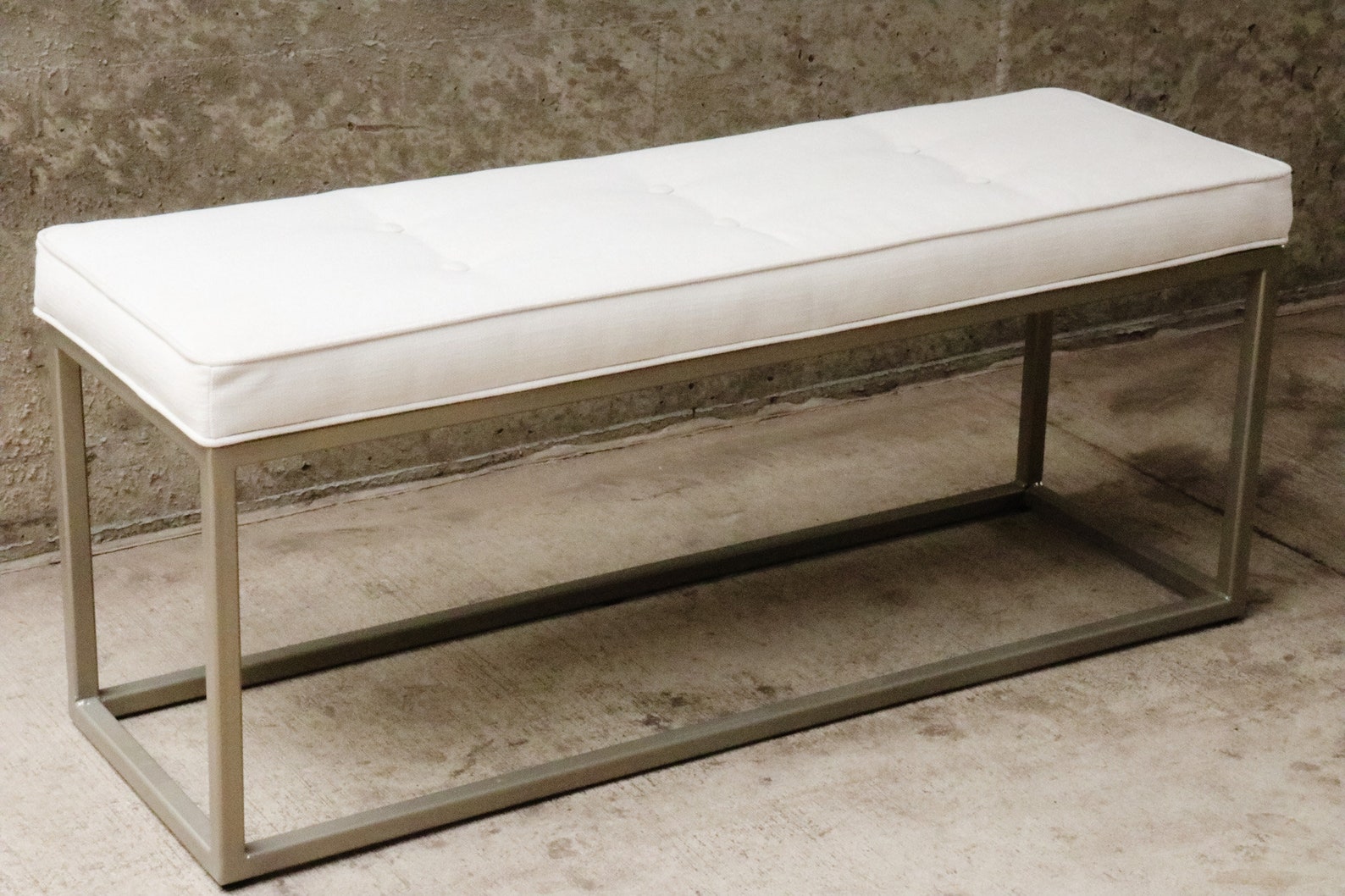 Tufted Upholstery Bench With Gold Metal | Etsy