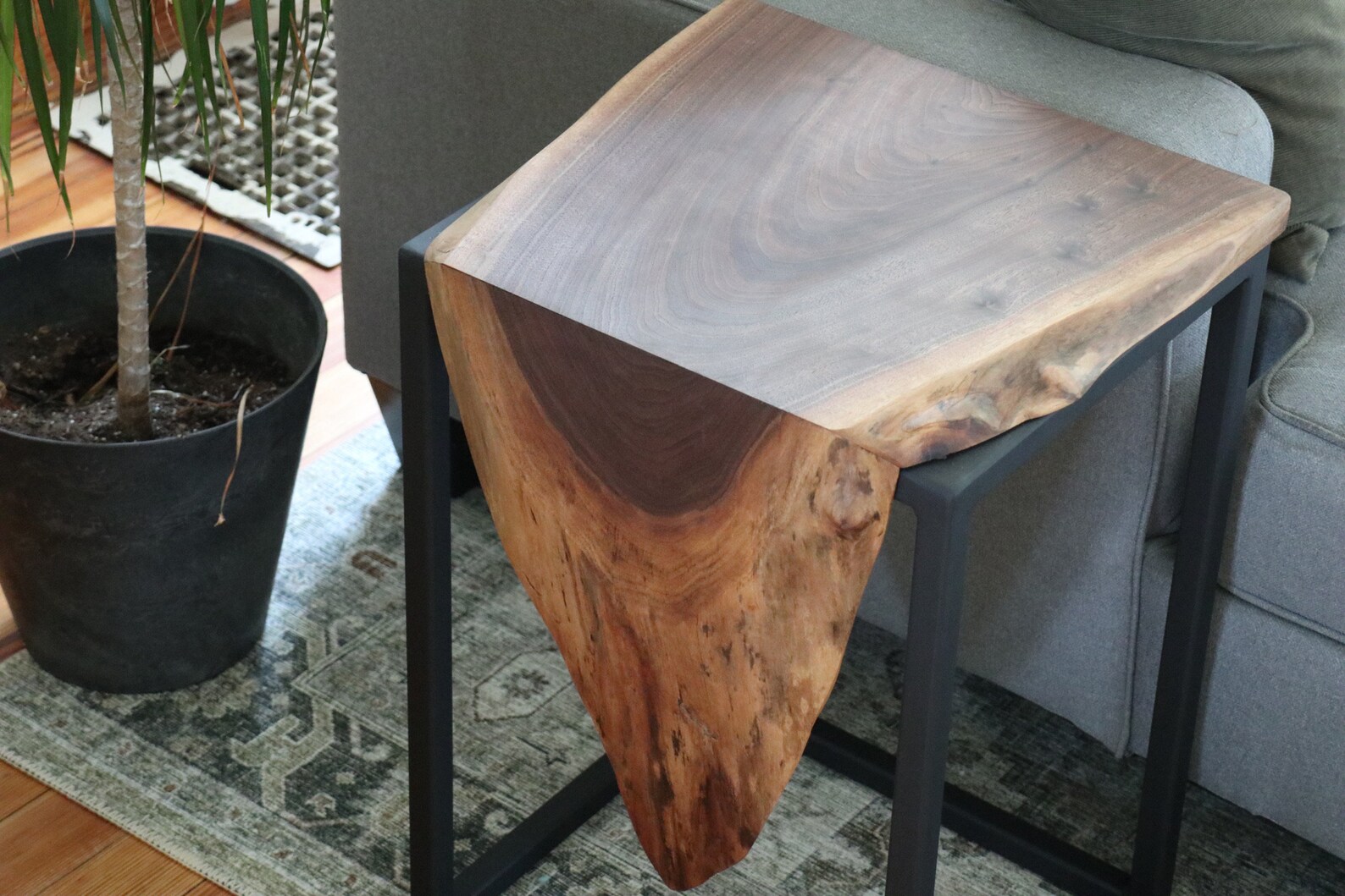 Live Edge Walnut Waterfall Cube Side Table - Etsy