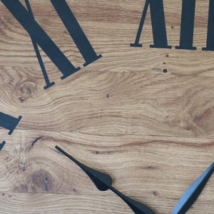 Large White Oak Clock, Large Wall Clock, Wooden Clock, Roman Numerals ...