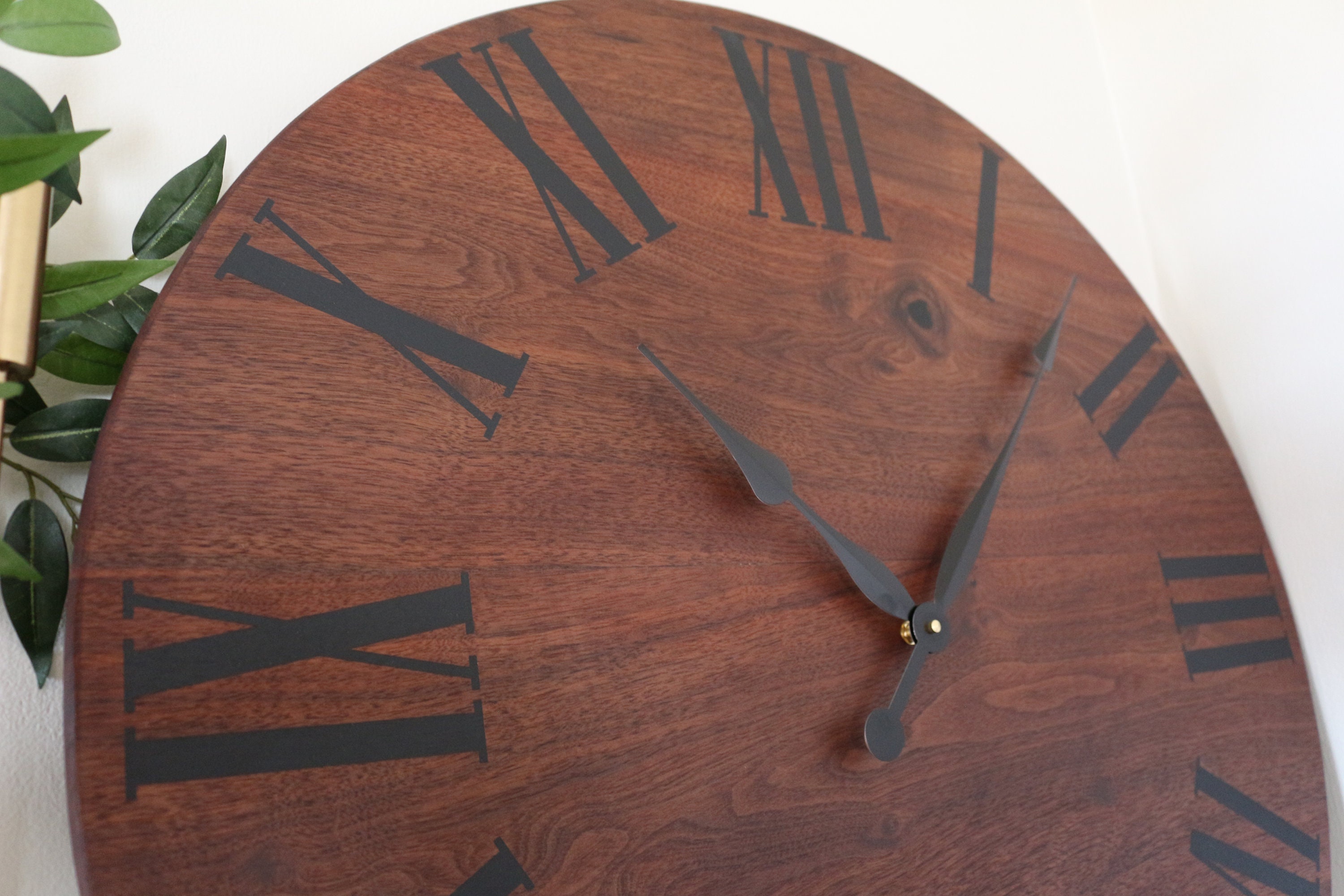Solid Walnut Wall Clock, Walnut Clock, Large Wall Clock, Decor, Wall ...
