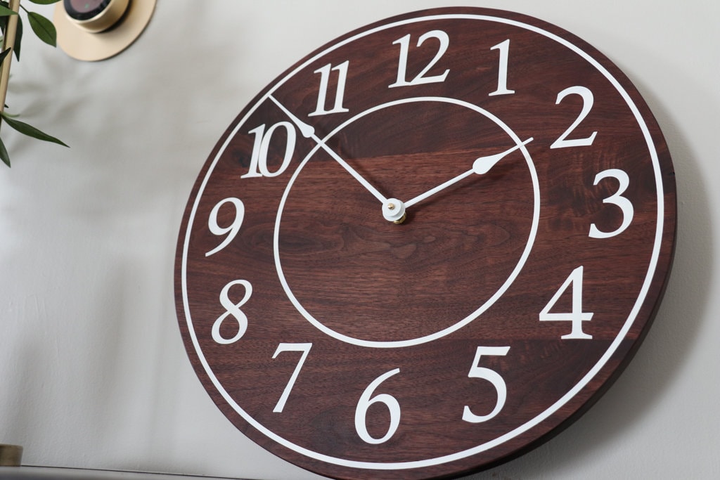 Solid Walnut Wall Clock Walnut Clock Large Wall Clock Roman | Etsy